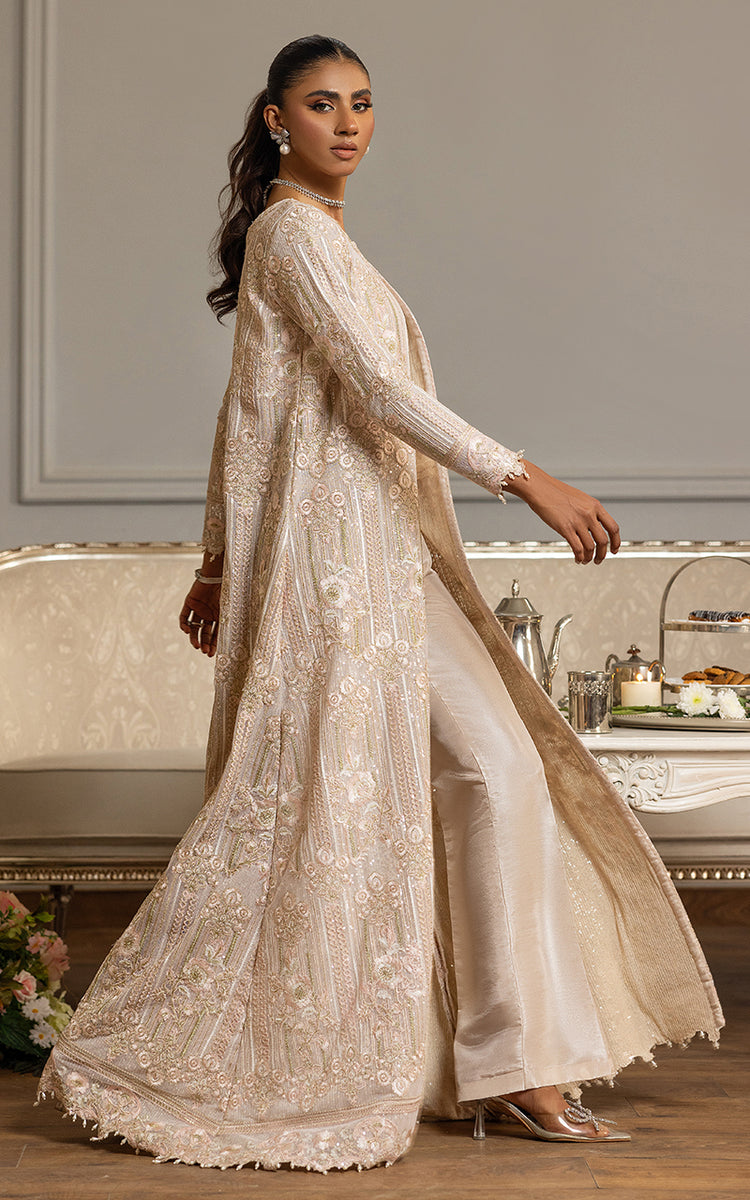 Net Embroidered Jacket With Trouser – Threads & Motifs