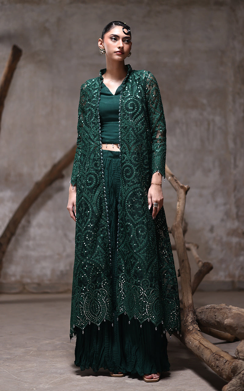 Organza Jacket With Crushed Trouser – Threads & Motifs