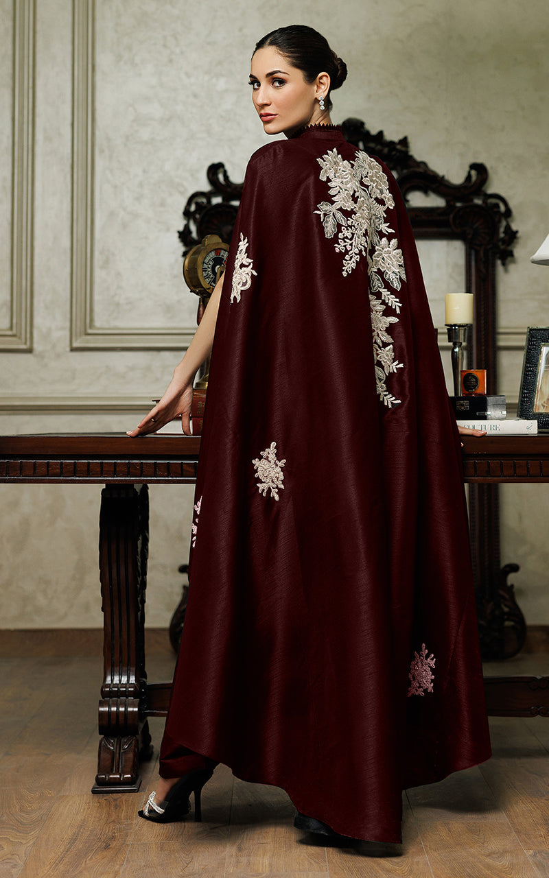 Embroidered Cape With Trouser – Threads & Motifs