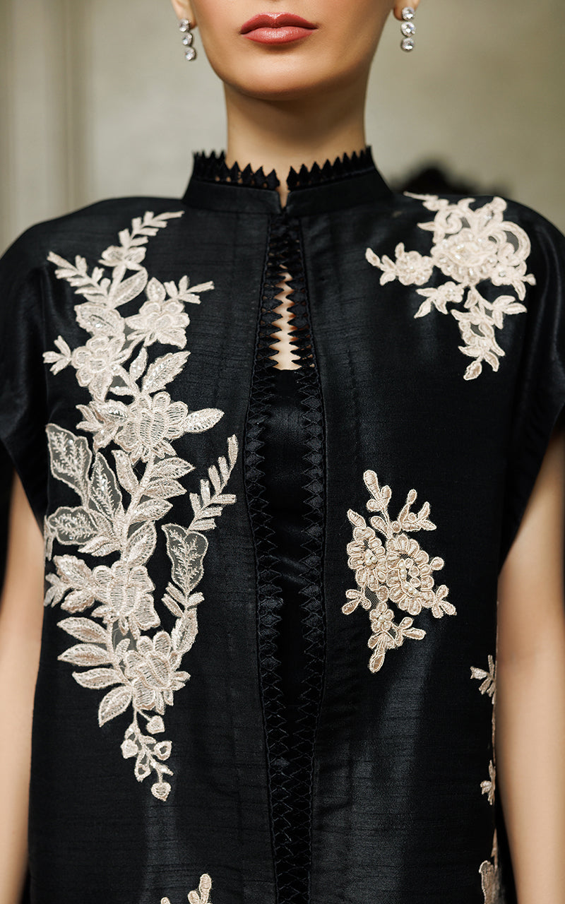 Embroidered Cape With Trouser – Threads & Motifs