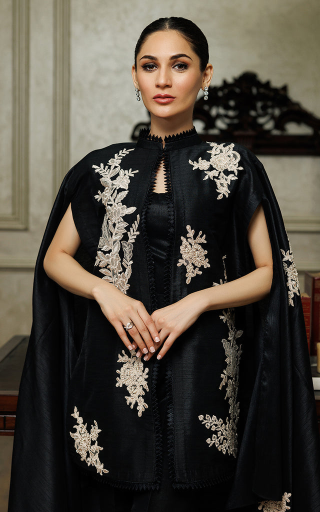 Embroidered Cape With Trouser – Threads & Motifs