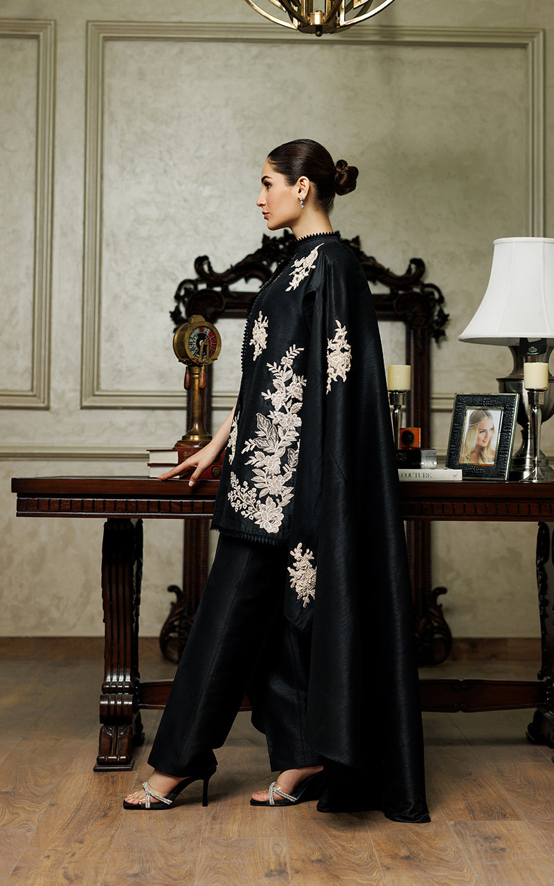 Embroidered Cape With Trouser – Threads & Motifs