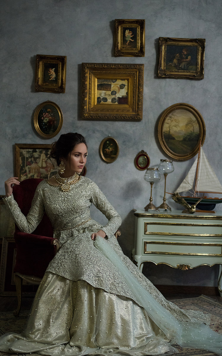 Net Embroidered Bridal Dress – Threads & Motifs